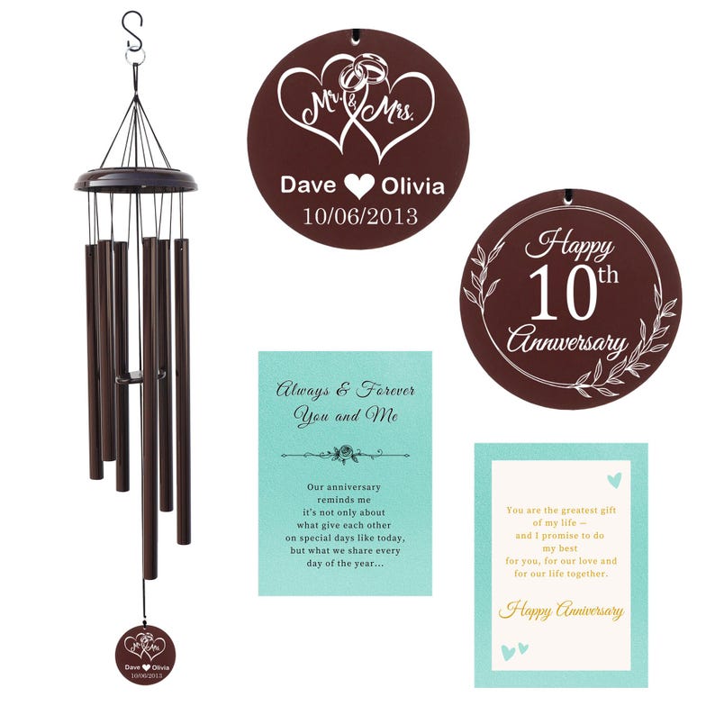 Personalized 10th Anniversary Wind Chime | Traditional Aluminum ...