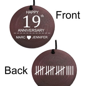 Personalized 19th Anniversary Gift Wind Chime | Bronze Anniversary Gift ...