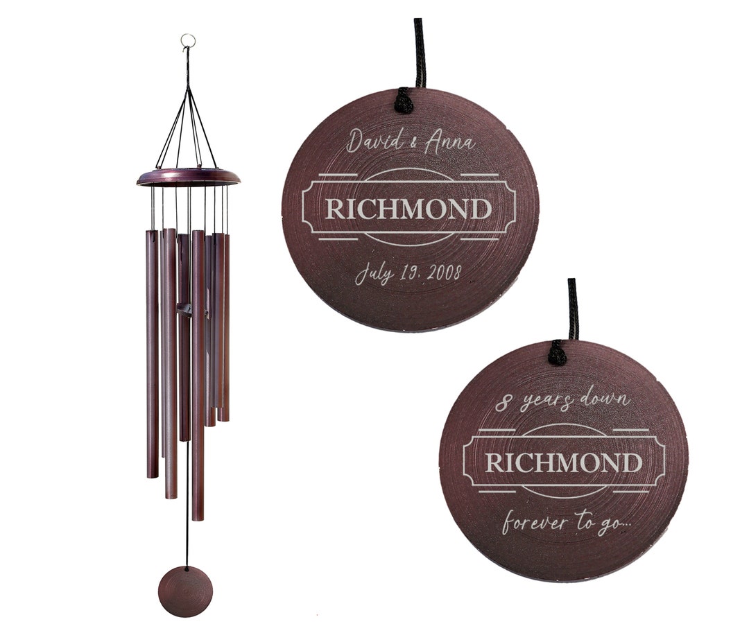 Personalized Wind Chime Custom Anniversary Gift Chimes Meaningful Anniversary Gift Gift for ...