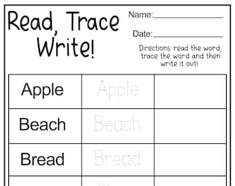 23 Printable Tracing and Writing English Worksheets Trace and Write the ...