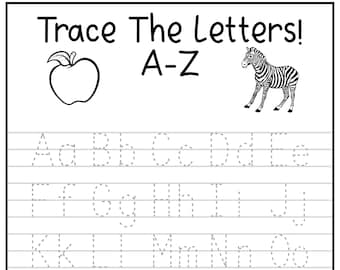 24 Printable Trace the Words Worksheet! Alphabetical, A-Z, Capital and ...