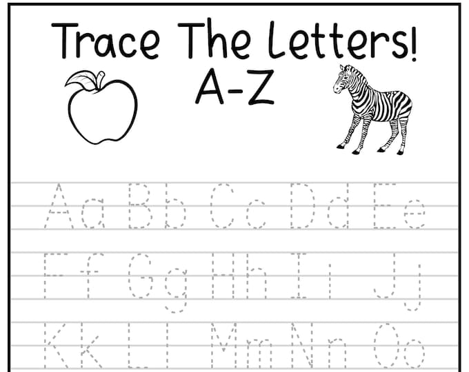 24 Printable Trace the Words Worksheet! Alphabetical, A-Z, Capital and ...