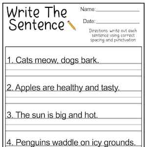 11 Printable Sentence Writing English Worksheets! Improve Reading and ...