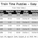 5 Page Printable Train Timetable Math Challenge: Easy Comprehension ...