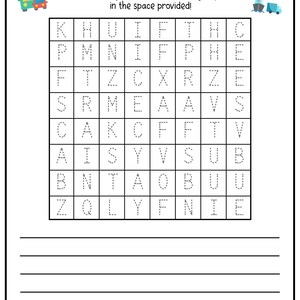7 Printable Word Search & Trace Writing Practice! Search, Trace and ...