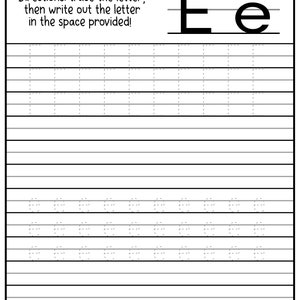 26 Printable Alphabet (A-Z) Uppercase and Lowercase Letter Tracing ...