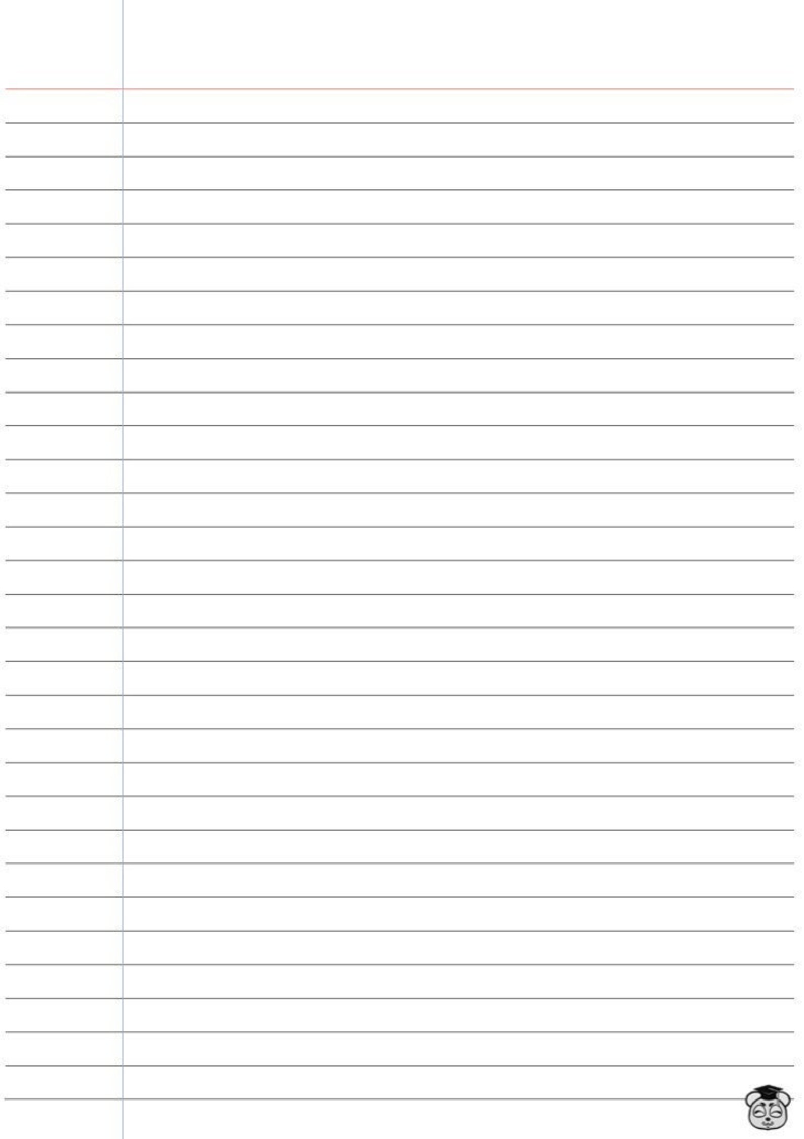 Printable Versatile (black) Wide Lined Paper for School & Home Learning ...