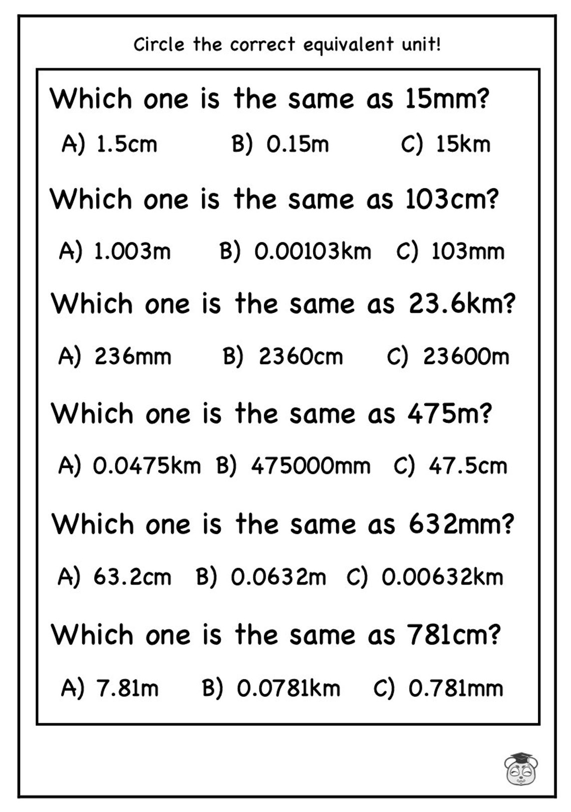 7 Page Printable Mastering Metric Length Conversion: Solve, Compare ...