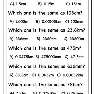 7 Page Printable Mastering Metric Length Conversion: Solve, Compare ...
