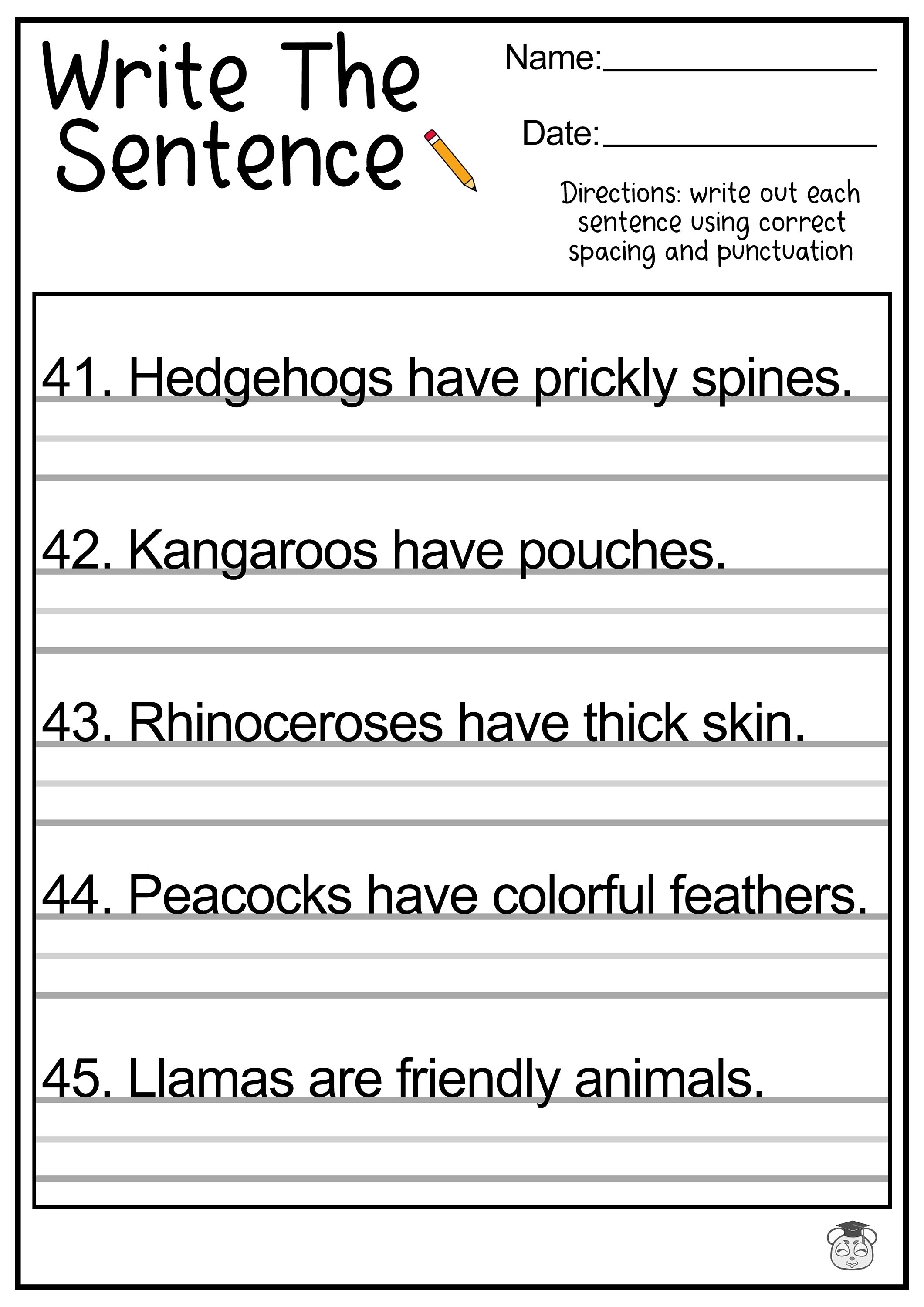 11 Printable Sentence Writing English Worksheets! Improve Reading and ...