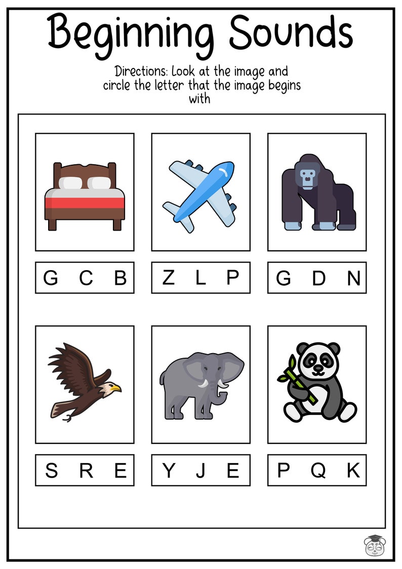 11 Printable Beginning Sounds English Worksheets! Phonics and Alphabet ...