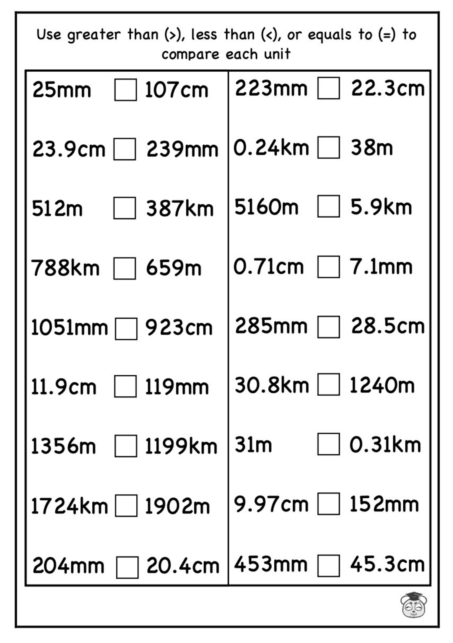 7 Page Printable Mastering Metric Length Conversion: Solve, Compare ...