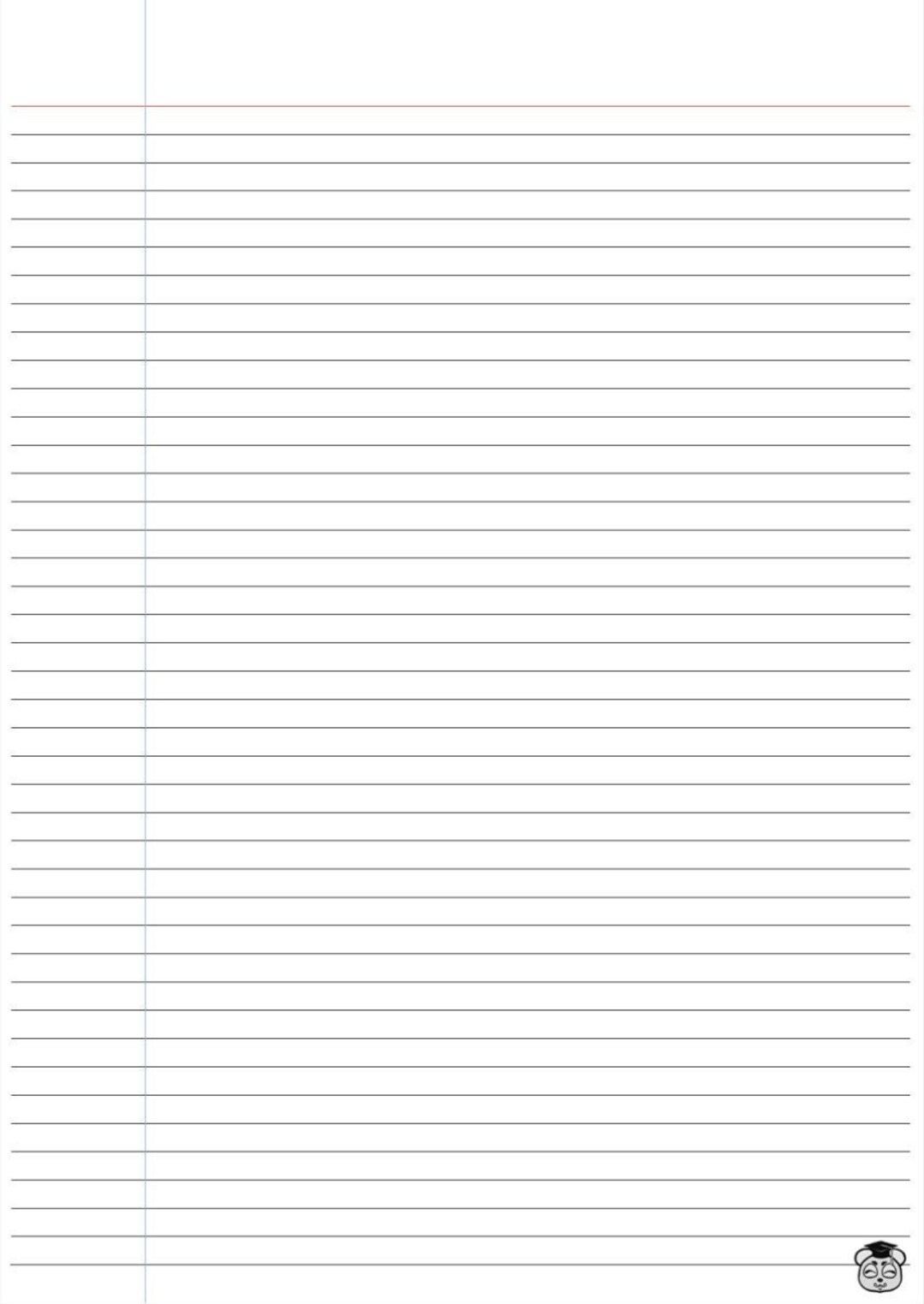 Printable Versatile (black) Narrow Lined Paper for School & Home ...
