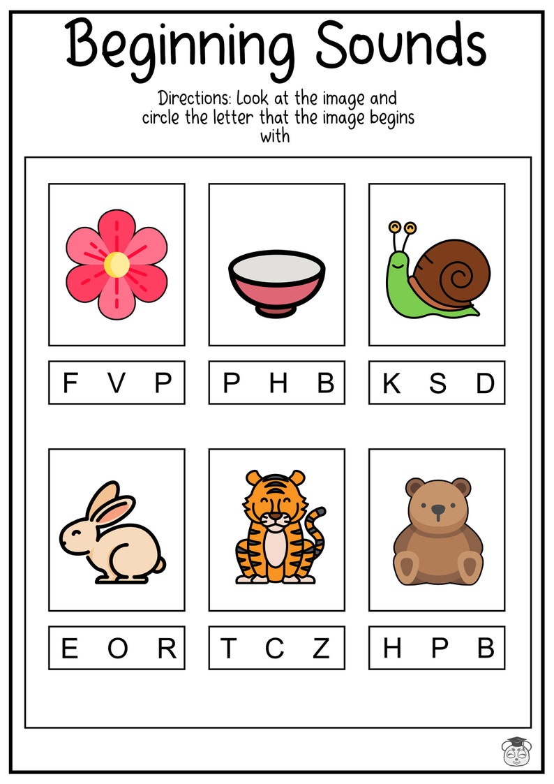 11 Printable Beginning Sounds English Worksheets! Phonics and Alphabet ...