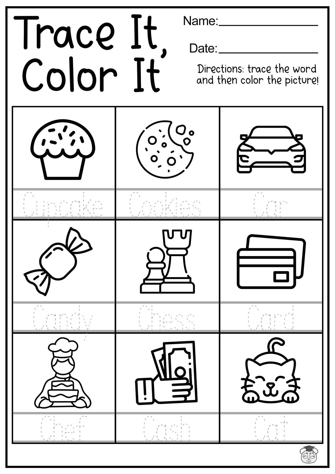 24 Printable Alphabetical Trace & Color English Worksheets! (ages 4 - 7 ...