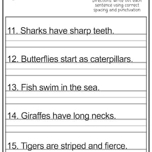 11 Printable Sentence Writing English Worksheets! Improve Reading and ...