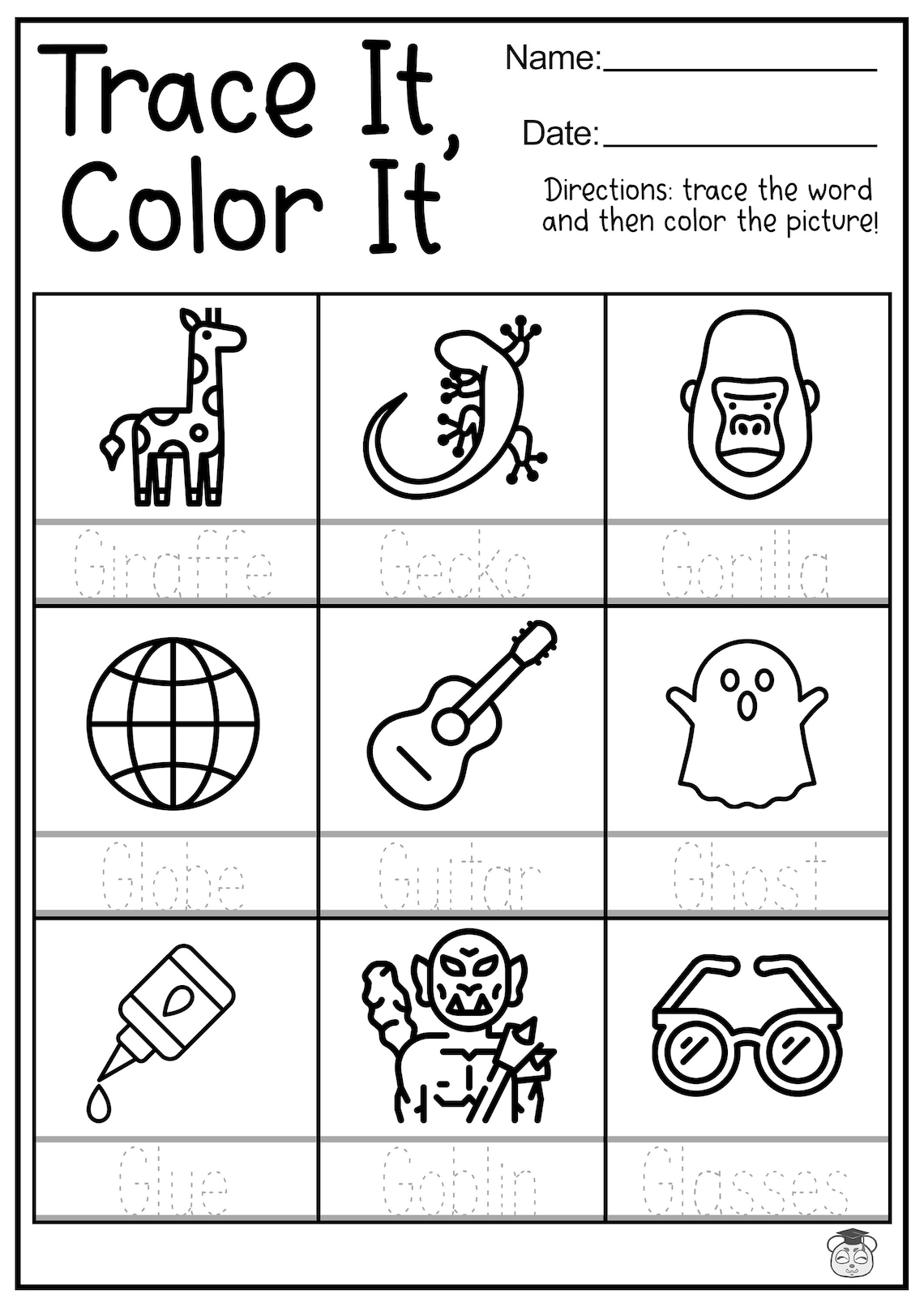 24 Printable Alphabetical Trace & Color English Worksheets ages 4 7 KG1 ...