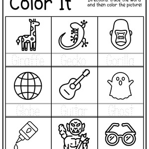 24 Printable Alphabetical Trace & Color English Worksheets! (ages 4 - 7 ...