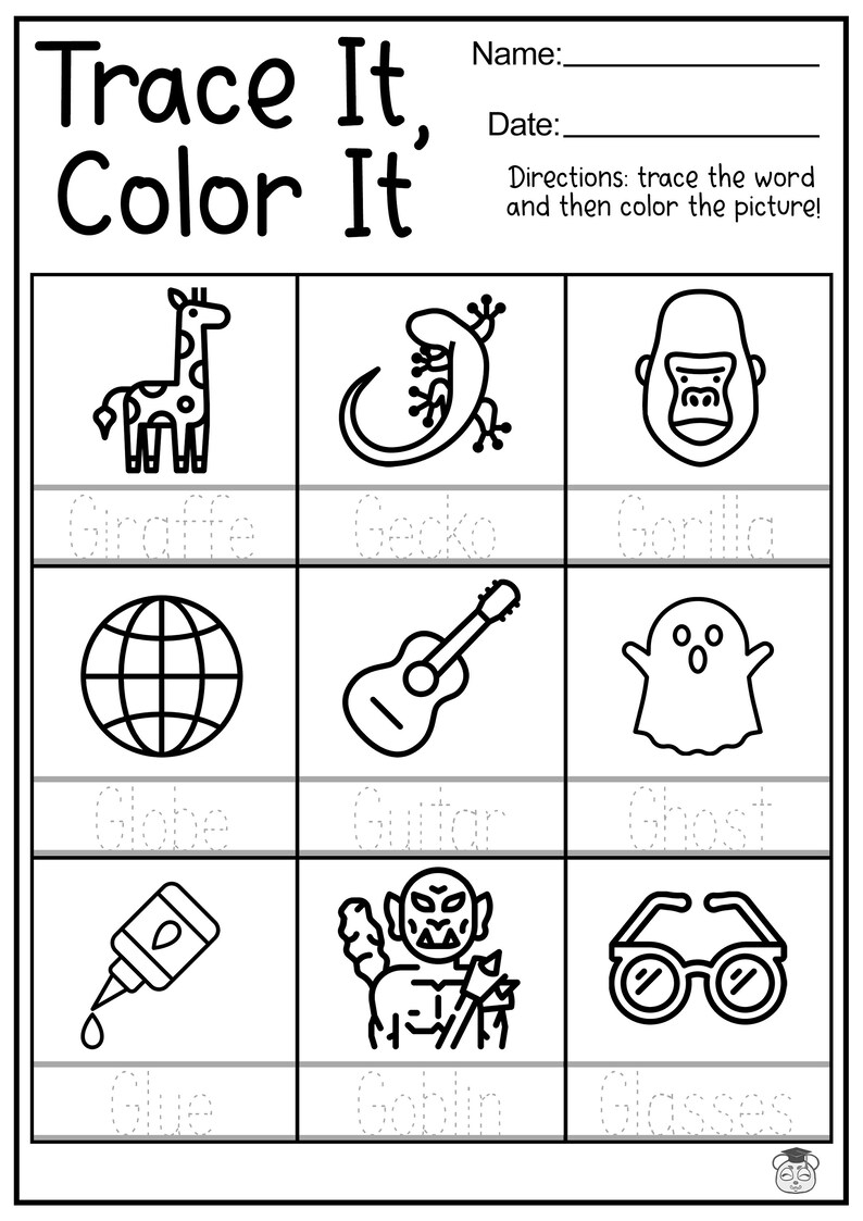 24 Printable Alphabetical Trace & Color English Worksheets! (ages 4 - 7 ...