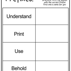 10 Printable Fill in the Prefixes English Worksheets! Boost Vocabulary ...