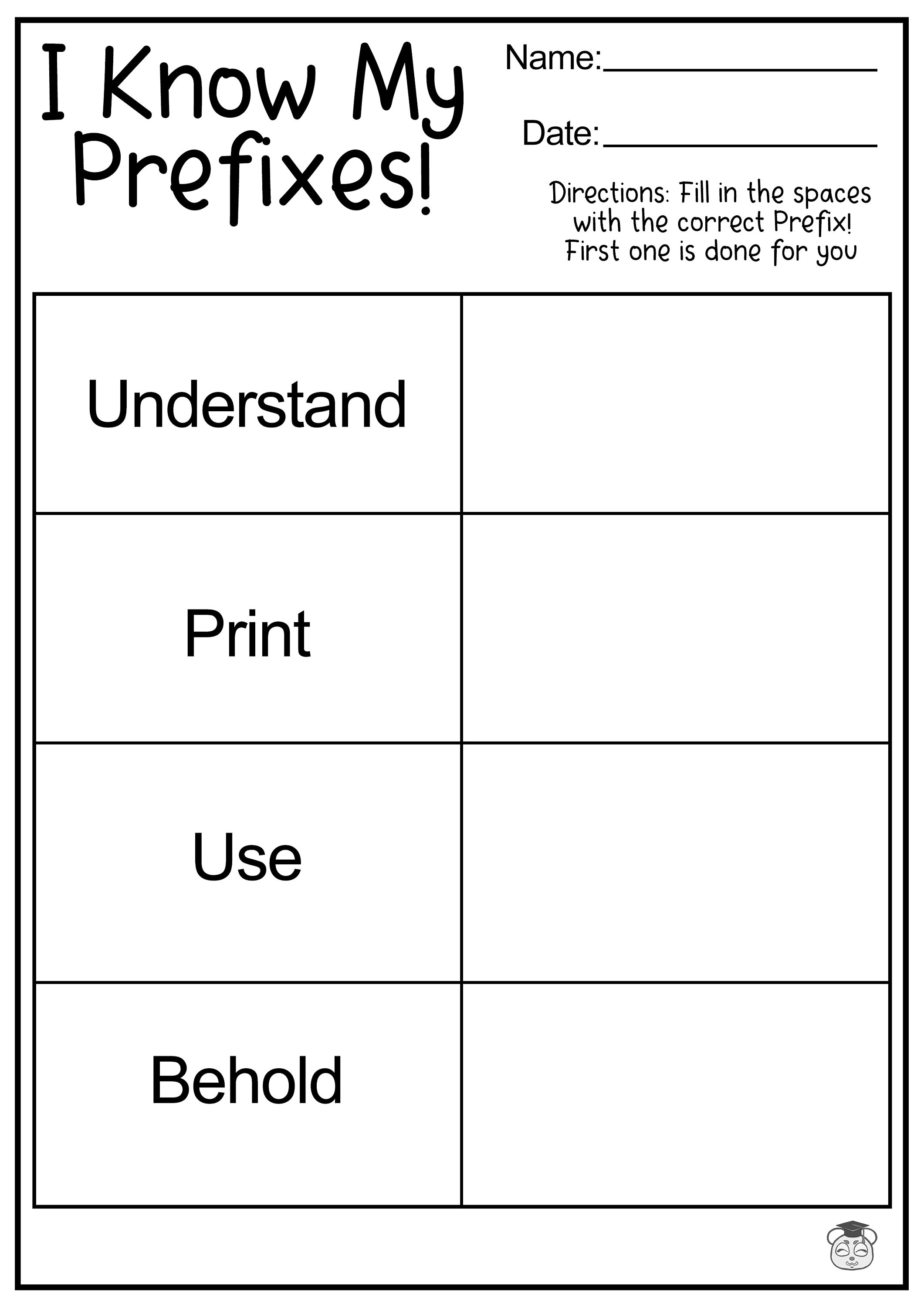10 Printable Fill in the Prefixes English Worksheets! Boost Vocabulary ...