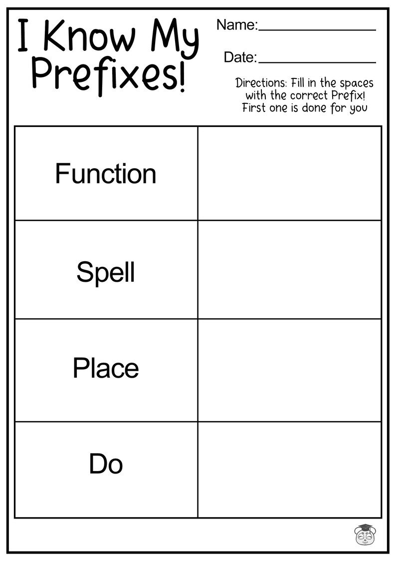 10 Printable Fill in the Prefixes English Worksheets! Boost Vocabulary ...