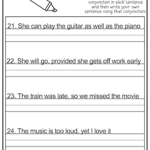 10 Printable Highlight and Write Sentences With Conjunctions English ...