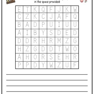 7 Printable Word Search & Trace Writing Practice! Search, Trace and ...