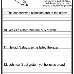 10 Printable Highlight and Write Sentences With Conjunctions English ...