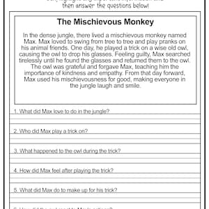 10 Printable Reading Comprehension English Worksheets! Comprehension ...