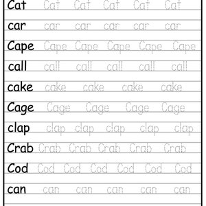 24 Printable Trace the Words Worksheet! Alphabetical, A-Z, Capital and ...