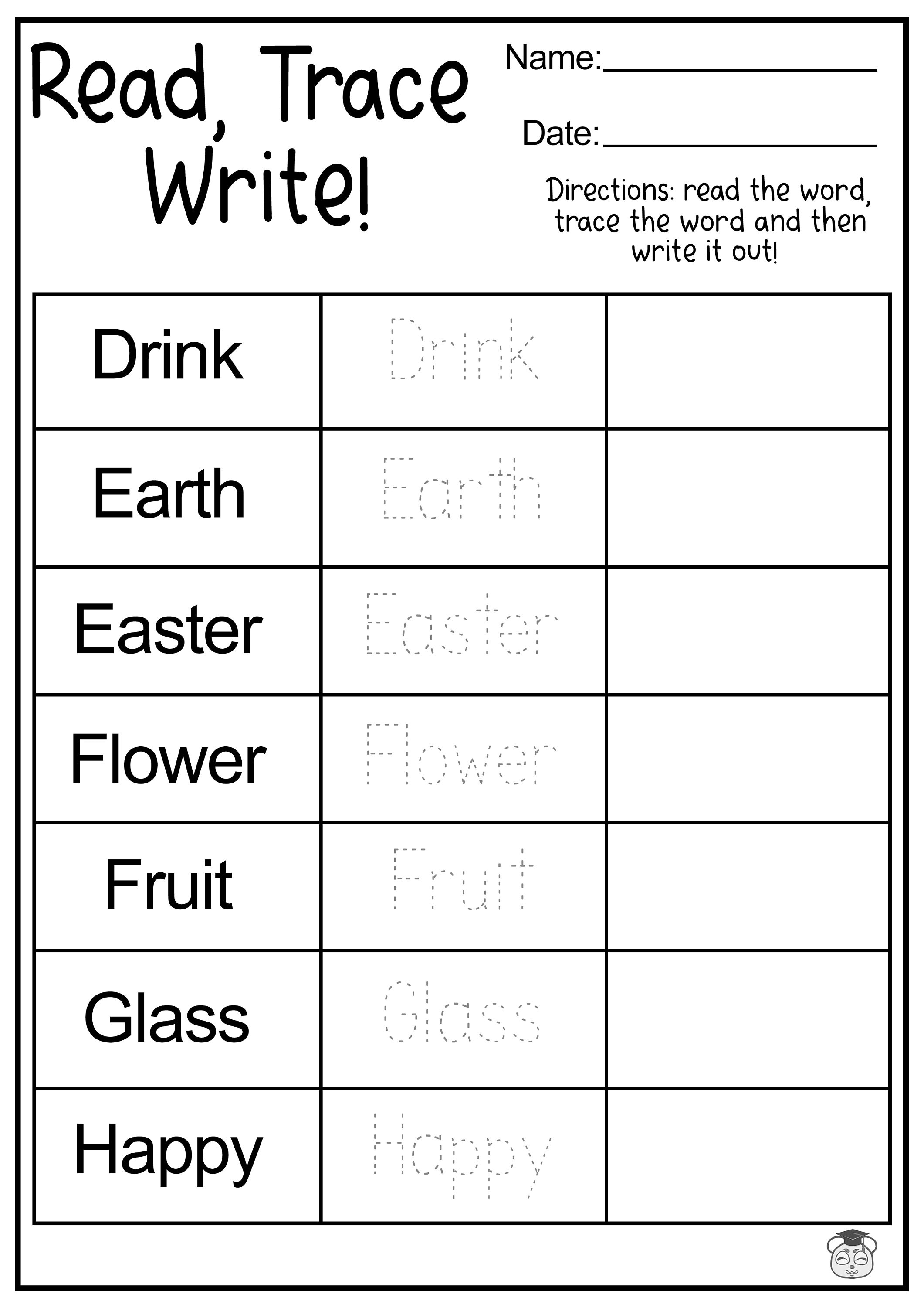 10 Printable Read, Trace, Write English Worksheets! Writing and Tracing ...