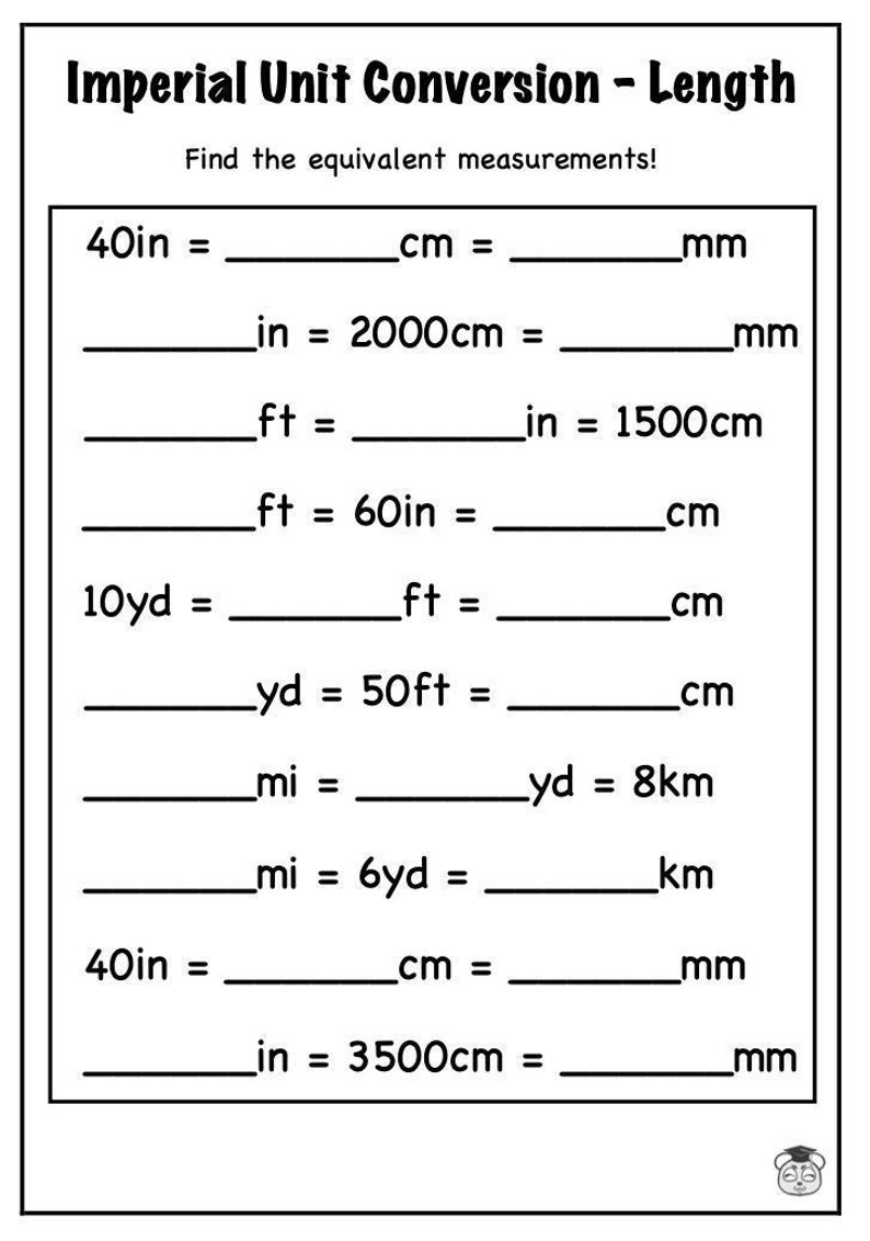 7 Page Printable Exploring Imperial Length Conversion Worksheet: Solve ...