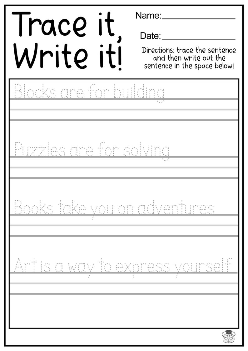 23 Printable Tracing and Writing English Worksheets! Trace and Write ...