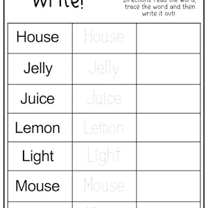 10 Printable Read, Trace, Write English Worksheets! Writing and Tracing ...