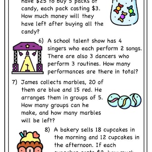 10 Page Printable Engaging BIDMAS Challenge: Solve Medium Word Problems ...