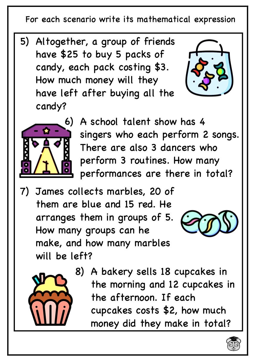 10 Page Printable Engaging BIDMAS Challenge: Solve Medium Word Problems ...