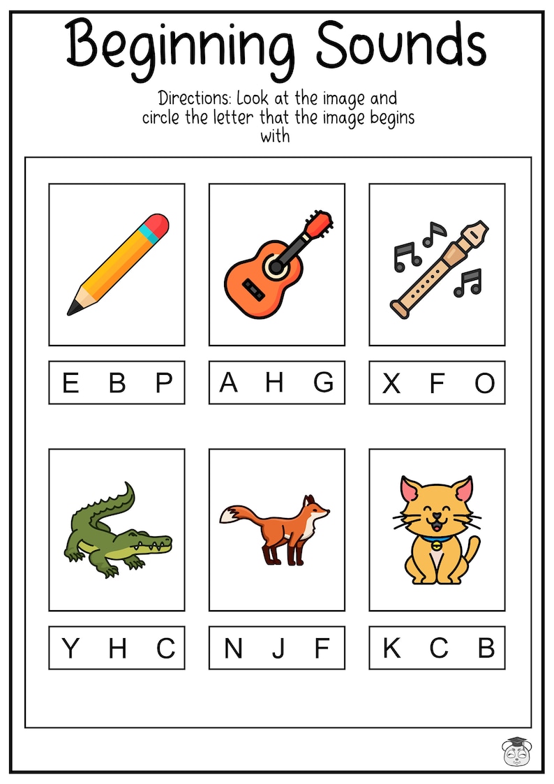 11 Printable Beginning Sounds English Worksheets! Phonics and Alphabet ...