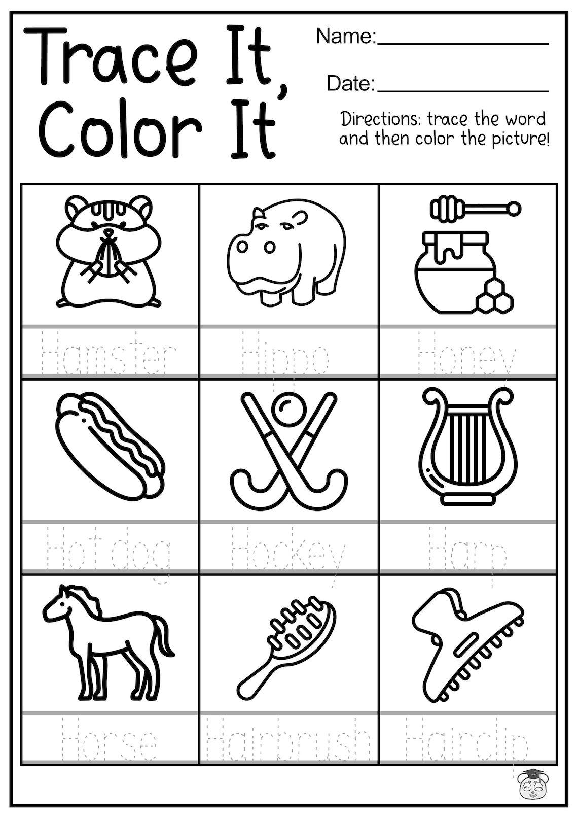 24 Printable Alphabetical Trace & Color English Worksheets ages 4 7 KG1 ...