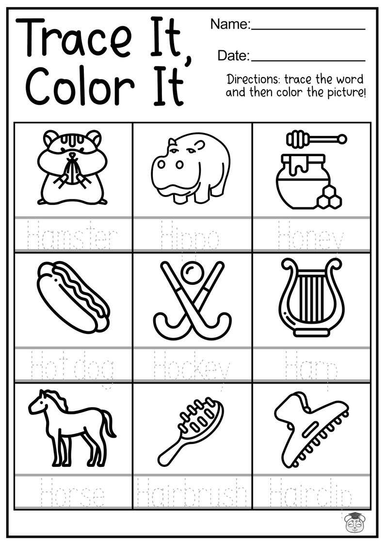 24 Printable Alphabetical Trace & Color English Worksheets! (ages 4 - 7 ...