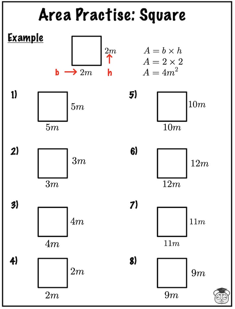45 Printable Area and Perimeter Math Workbook! Engaging Shape Questions ...