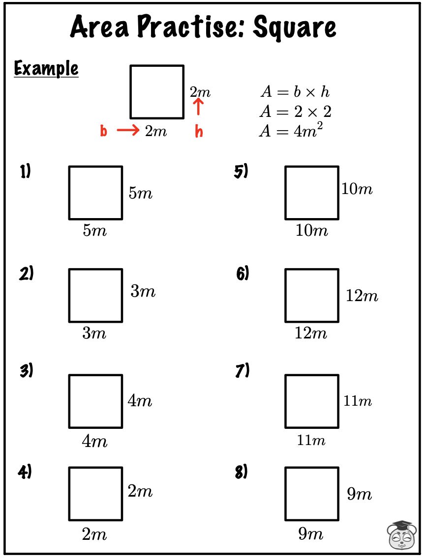 45 Printable Area and Perimeter Math Workbook! Engaging Shape Questions ...