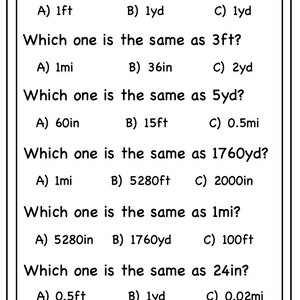 7 Page Printable Exploring Imperial Length Conversion Worksheet: Solve ...