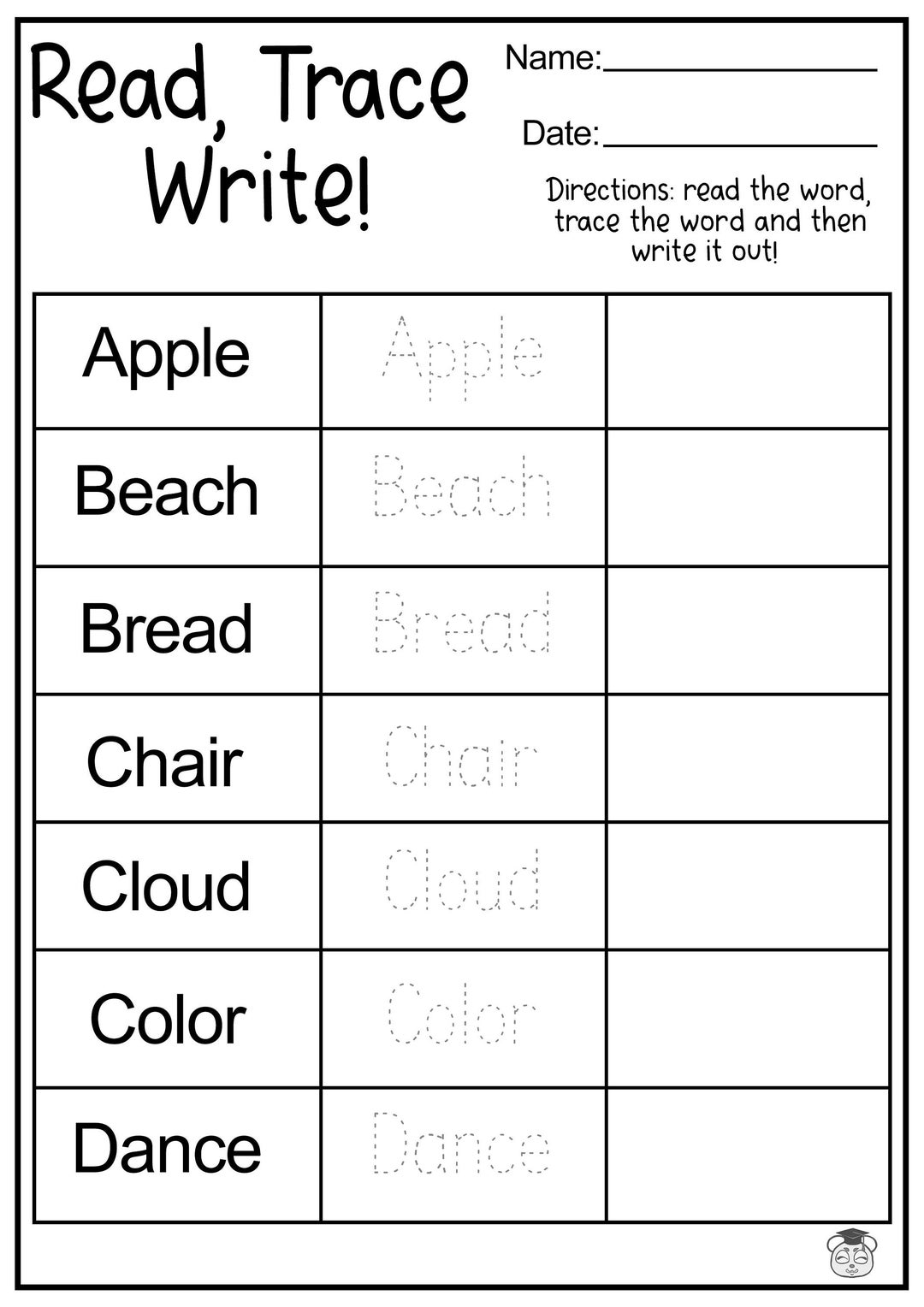 10 Printable Read, Trace, Write English Worksheets! Writing and Tracing ... 10 Printable Read, Trace, Write English Worksheets! Writing and Tracing ...