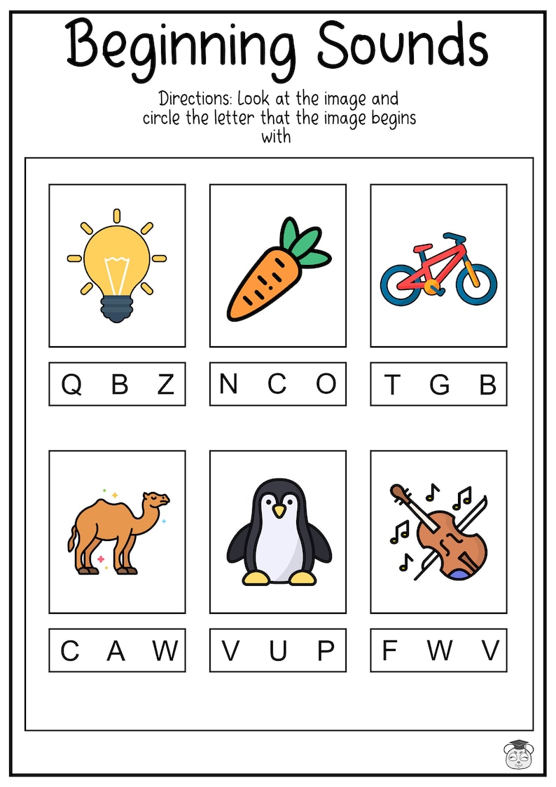 11 Printable Beginning Sounds English Worksheets Phonics and Alphabet ...