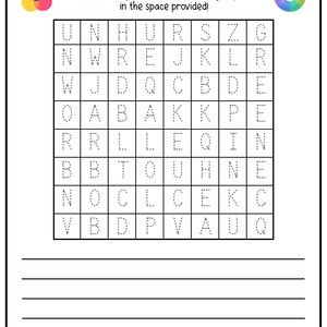 7 Printable Word Search & Trace Writing Practice! Search, Trace and ...