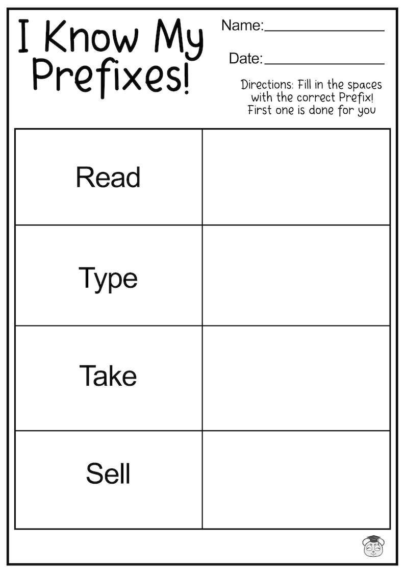 10 Printable Fill in the Prefixes English Worksheets! Boost Vocabulary ...