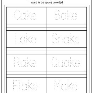 9 Printable Rhyme Word Tracing & Writing Practice Worksheets! Practice ...