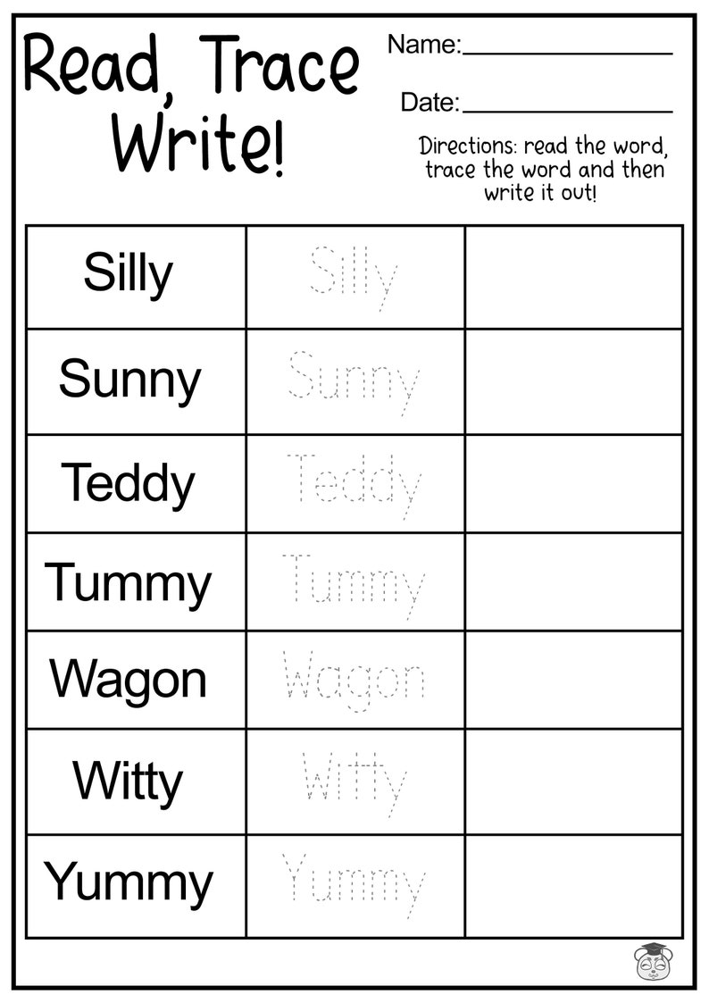 10 Printable Read, Trace, Write English Worksheets! Writing and Tracing ...