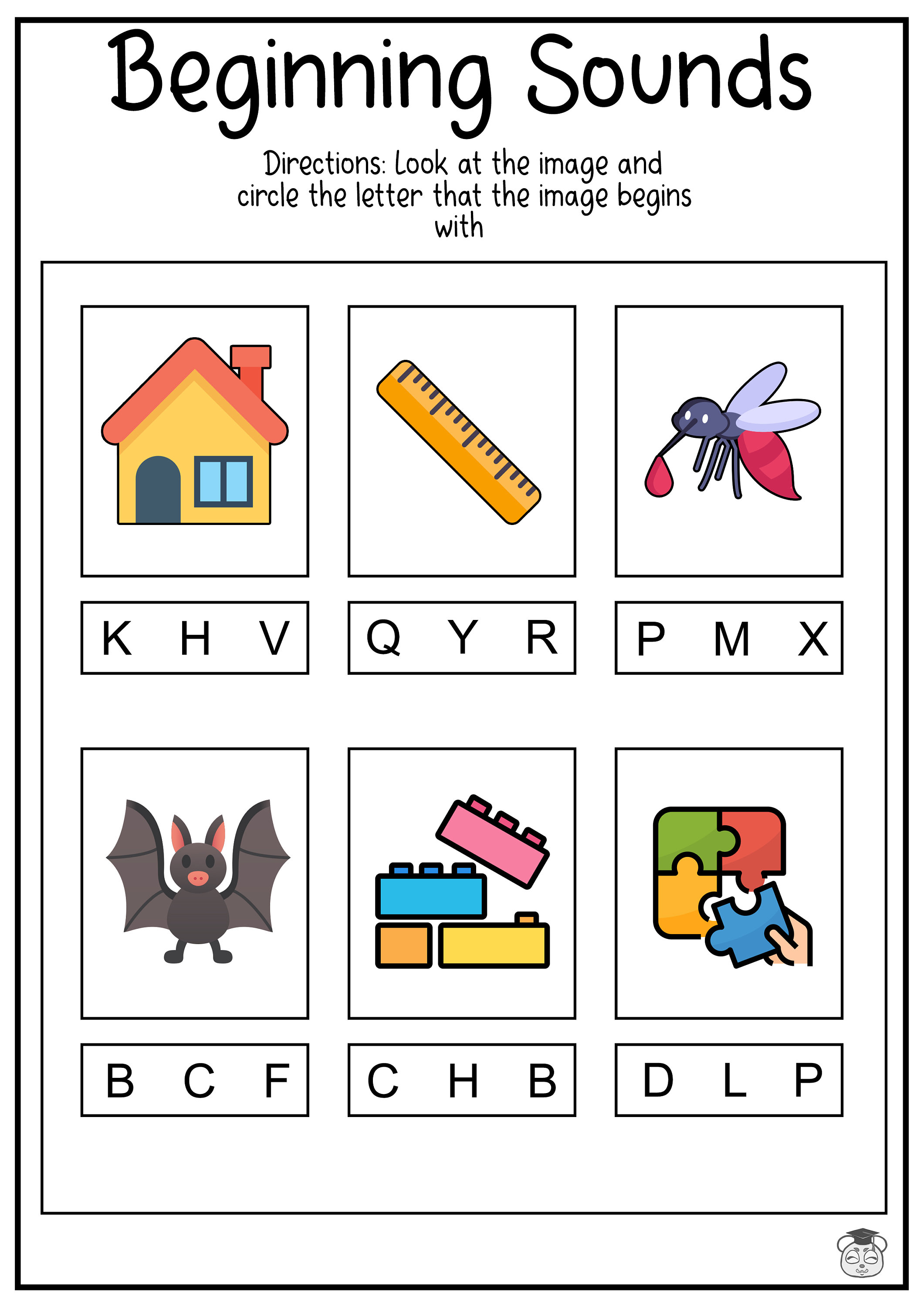 11 Printable Beginning Sounds English Worksheets! Phonics and Alphabet ...